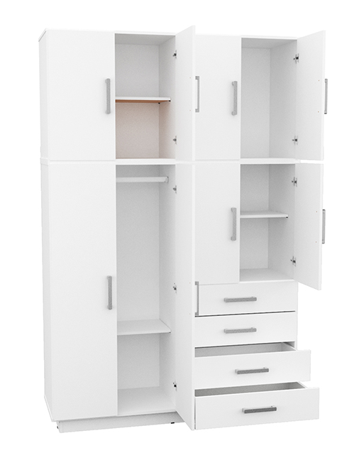 Placard 8 Puertas 4 Cajones DAKAR PLUS - Blanco
